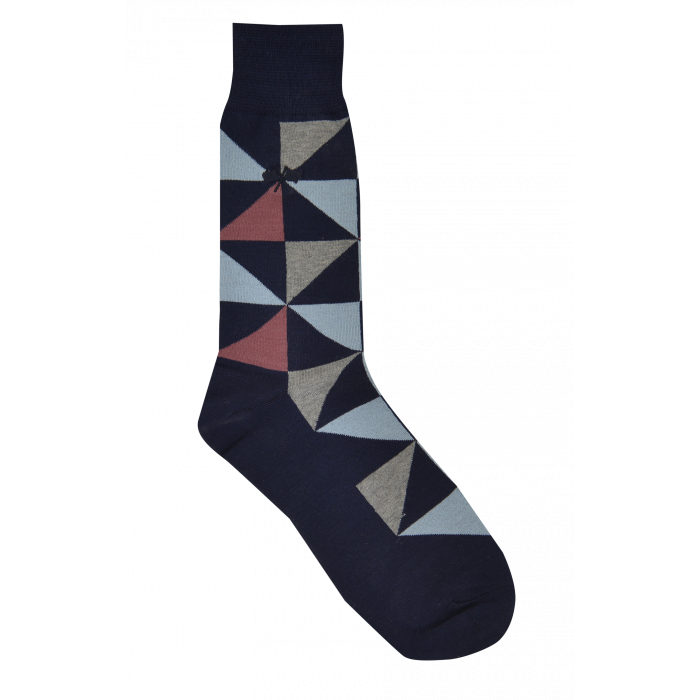 Dusty Pink/navy Triangle Socks