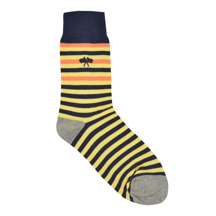 Navy/Yellow Stripe Socks