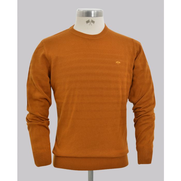 Textured Stripe Crew Knitwear