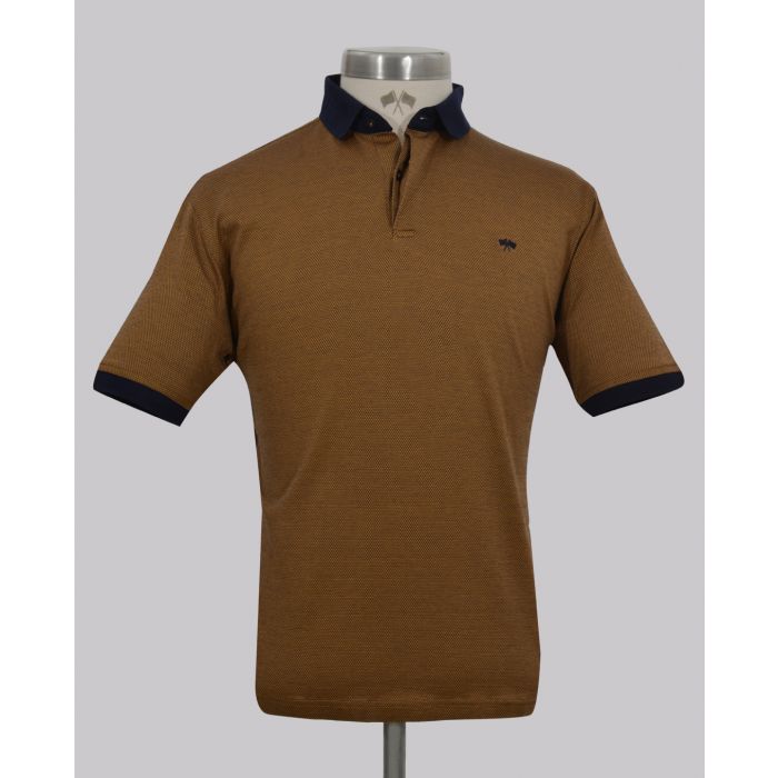 Diamond Jacquard Camel Regular Fit Golfer